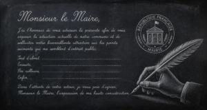 Formule de politesse au maire sur tableau noir | Ville sainte Marie